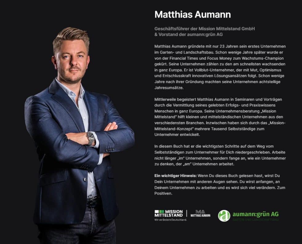 Matthias Aumann Buch: Erfahrung und Bewertung - MoneyFabrik