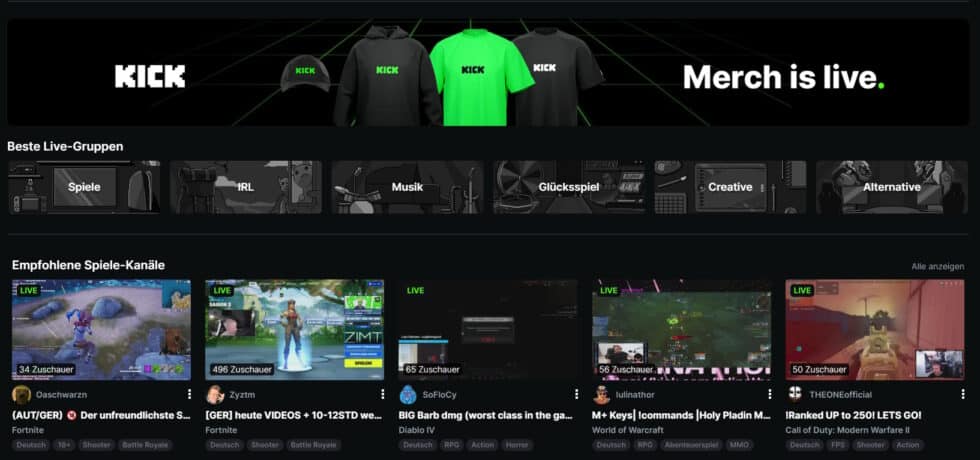 Kick Streaming Plattform: Das Portal vorgestellt